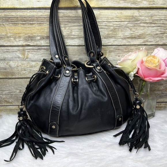 Ellen Tracy | Bags | Ellen Tracy Black Genuine Leather Fringe ...